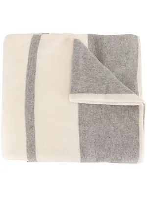 JAMES PERSE Cashmere Oversized Striped Scarf - Grey