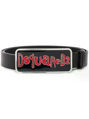Dsquared2 Enamelled Buckle Belt - Black