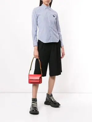 Play Comme Des Garcon Striped Branded Shirt - Blue