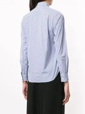 Play Comme Des Garcon Striped Branded Shirt - Blue
