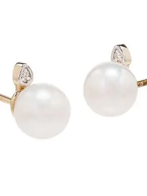 Mateo 14kt Pearl And Diamond Earrings