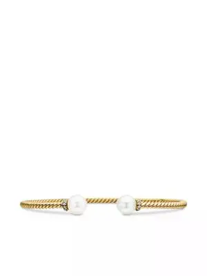 David Yurman 18kt Yellow Cablespira Diamond Bracelet - Gold