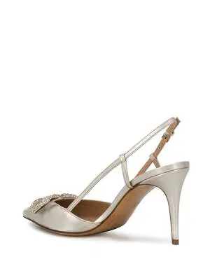 Valentino Garavani 80mm Vlogo Glow Slingback Pumps - Silver