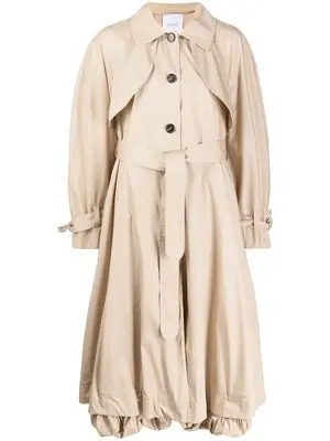 PATOU Flared Belted Trench Coat