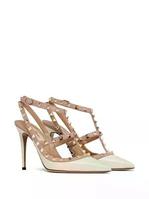 Valentino Garavani 100mm Rockstud Caged Pumps - White