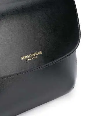 Giorgio Armani Leather Shoulder Bag With Logo