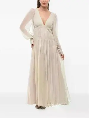 Stella McCartney Carleigh V-neck Maxi Dress - Neutrals