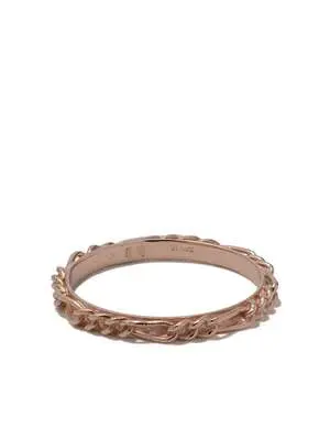 WOUTERS & HENDRIX 18kt Rose Gold Figaro Chain Ring - Pink