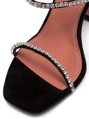 Amina Muaddi Gilda Crystal Detail Sandals - Black