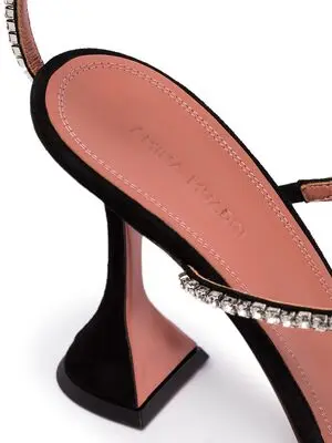 Amina Muaddi Gilda Crystal Detail Sandals - Black