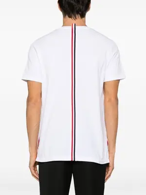 Thom Browne Rwb-stripe Piqué T-shirt - White