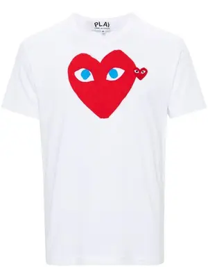 Play Comme Des Garcon Heart Logo T-shirt - White