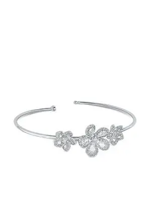 DAVID MORRIS 18kt Diamond Miss Daisy Triple Flower Bracelet - Silver