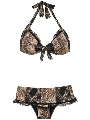 AMIR SLAMA Printed Bikini Set - Black