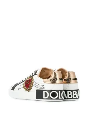 Dolce & Gabbana Portofino Embroidered Sneakers - White