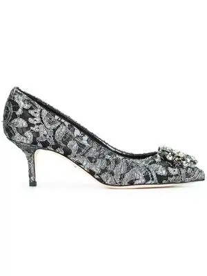 Dolce & Gabbana Bellucci Rainbow Lace Brooch-detail Pumps - Black