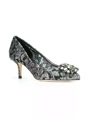 Dolce & Gabbana Bellucci Rainbow Lace Brooch-detail Pumps - Black