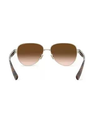 COACH Tortoiseshell Pilot Sunglasses - Gold