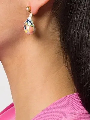 Bottega Veneta Abstract-print Drop Earring