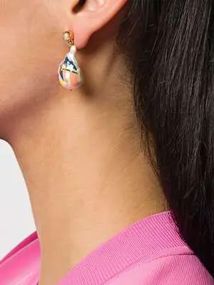 Bottega Veneta Abstract-print Drop Earring