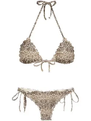 AMIR SLAMA Python Print Bikini Set - Neutrals