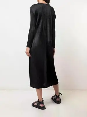 Issey Miyake Long-sleeve Pleated Midi Dress