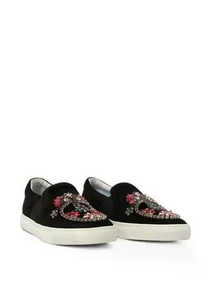 LANVIN Embellished Slip-on Sneakers - Black