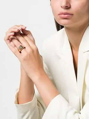 Charlotte Chesnais Brahma Set Of Rings - Metallic