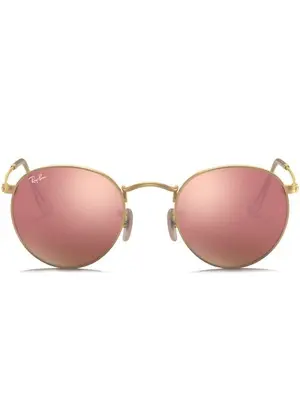 Ray-ban Round Flash Sunglasses - Gold
