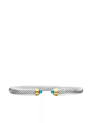David Yurman 14kt Yellow Gold And Sterling Classic Cable Bracelet - Silver