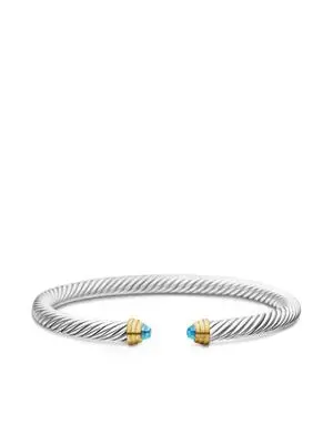 David Yurman 14kt Yellow Gold And Sterling Classic Cable Bracelet - Silver