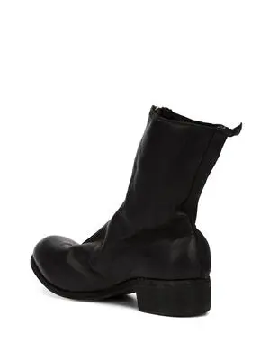 Guidi Distressed Zip-up Boots - Black