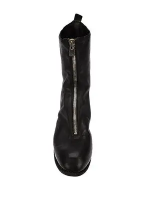 Guidi Distressed Zip-up Boots - Black