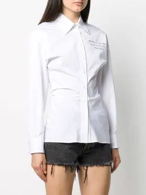 Off-White Draped Long-sleeved Shirt