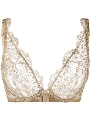 I.D. Sarrieri Christmas Sheer Lace Bra - Neutrals
