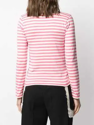 Play Comme Des Garcon Striped Cotton Sweatshirt