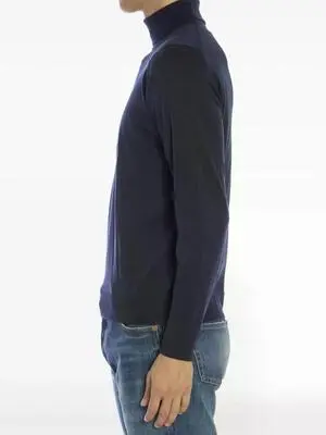 John Smedley Roll Neck Jumper - Blue