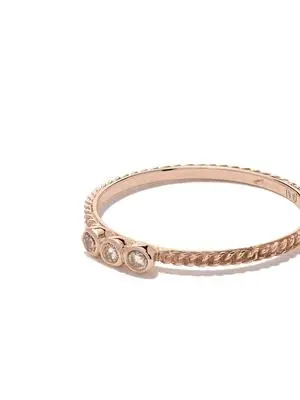 WOUTERS & HENDRIX 18kt Rose Gold Chain Diamond Ring - Pink