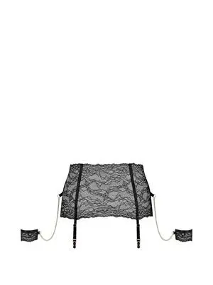MAISON CLOSE Garter Belt And Handcuffs Set - Black
