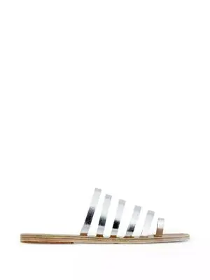 Ancient Greek Silver Tone Sandals For Women