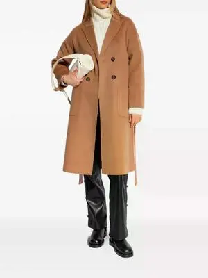 ANINE BING Dylan Belted Double-breasted Coat - Brown