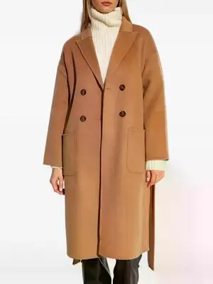 ANINE BING Dylan Belted Double-breasted Coat - Brown