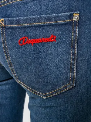 Dsquared2 Logo Appliqué Mid Rise Jeans