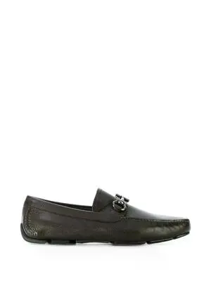 FERRAGAMO Gancini Leather Loafers - Brown