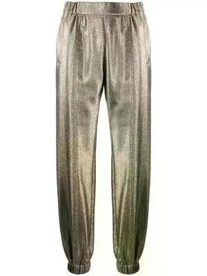 Saint Laurent Metallic-effect Tapered Trousers