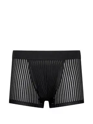 MAISON CLOSE Striped Mesh Boxer Briefs - Black