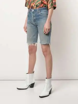 RE/DONE Knee Length Denim Shorts