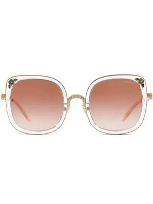 COACH Coach Tea Rose Oversized Sunglasses Metallic