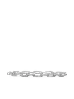 David Yurman 18kt White Gold Stax Diamond Bracelet - Silver
