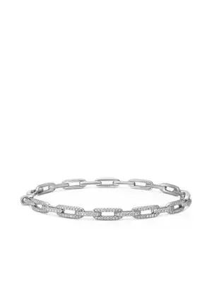 David Yurman 18kt White Gold Stax Diamond Bracelet - Silver